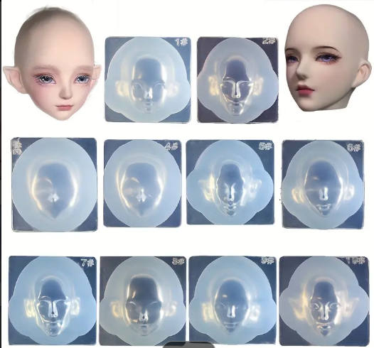 1pc x 10 Styles Doll Face Silicone Mold - Montezz Market