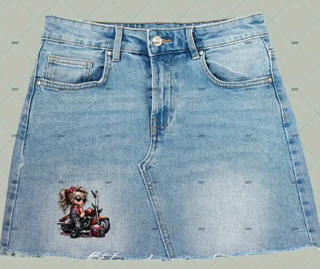 Chibi Girl on Motorcycle Hip-hop Iron-On Transfer - Montezz Market