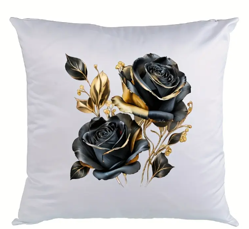 Elegant Black Golden Rose Hot Iron-on Transfer - Montezz Market